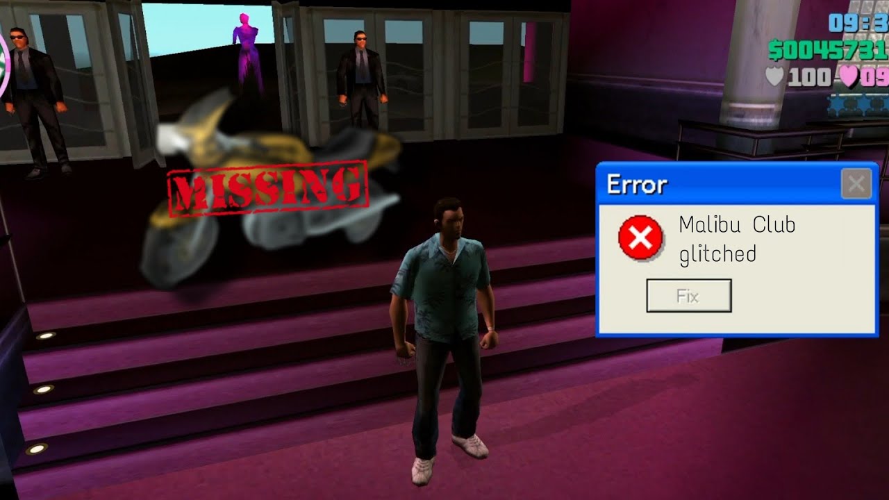 Gta vice city Malibu Club bike glitch - YouTube