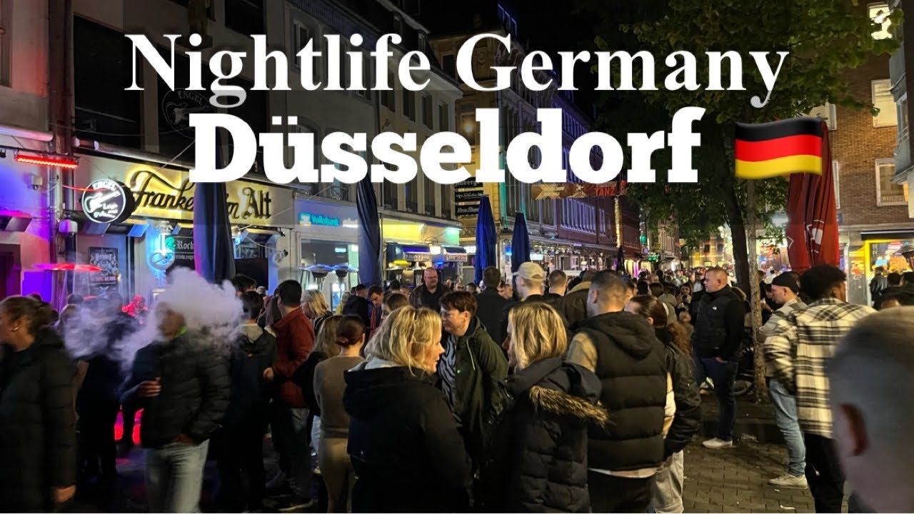 Düsseldorf,Germany 🇩🇪 crazy party nightlife in the city-4k night ...