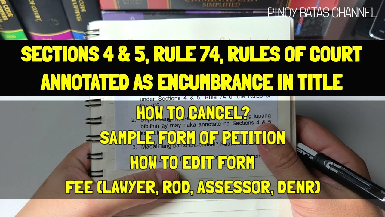 How To Cancel Section 4 And 5 Rule 74 Of Rules Of Court Annotation In