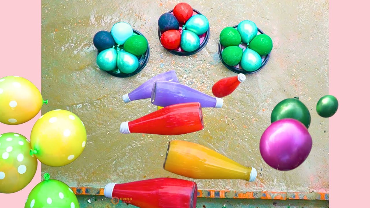 Breaking Colorful Glass Bottles and Dropping Water Balloons ASMR 🎈💦⚠️🔥 ...