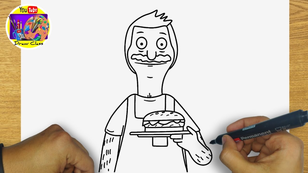 HOW TO DRAW BOB BELCHER from BOB'S BURGERS - YouTube