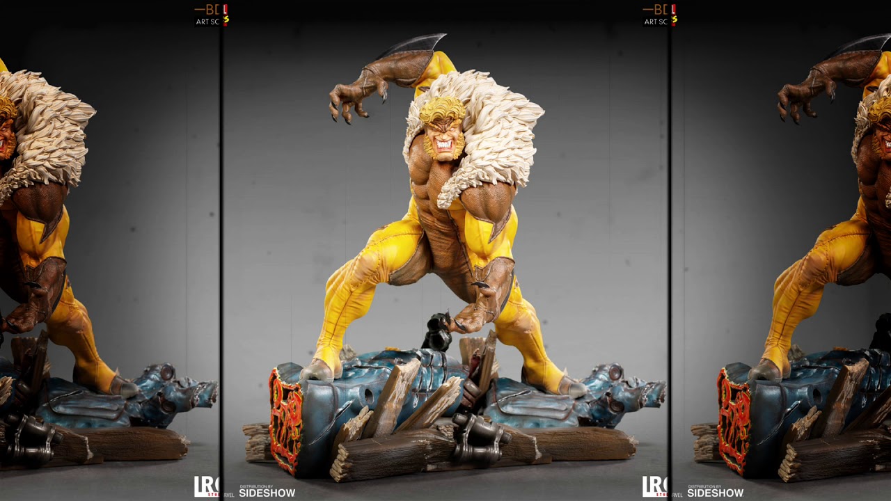 Sabretooth Statue by Iron Studios - YouTube