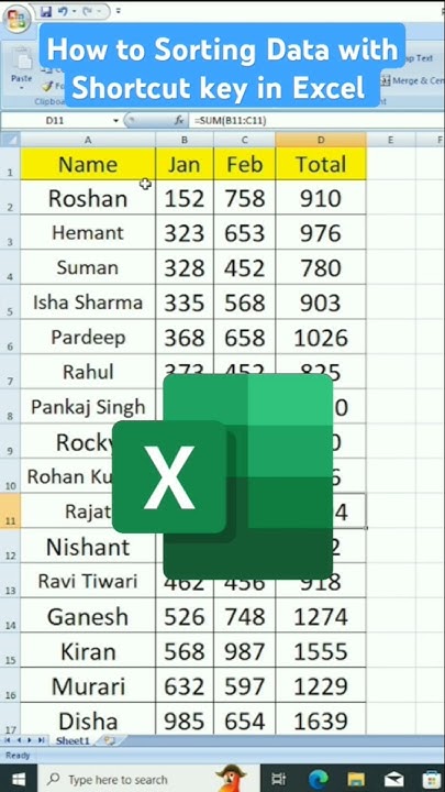 Data Shorting With Shortcut Key In Excel🔥advance Excel😎excel Exceltips Shorts Computer