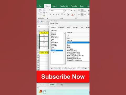 Add Units to Excel Cell #excel #formatting #cells - YouTube