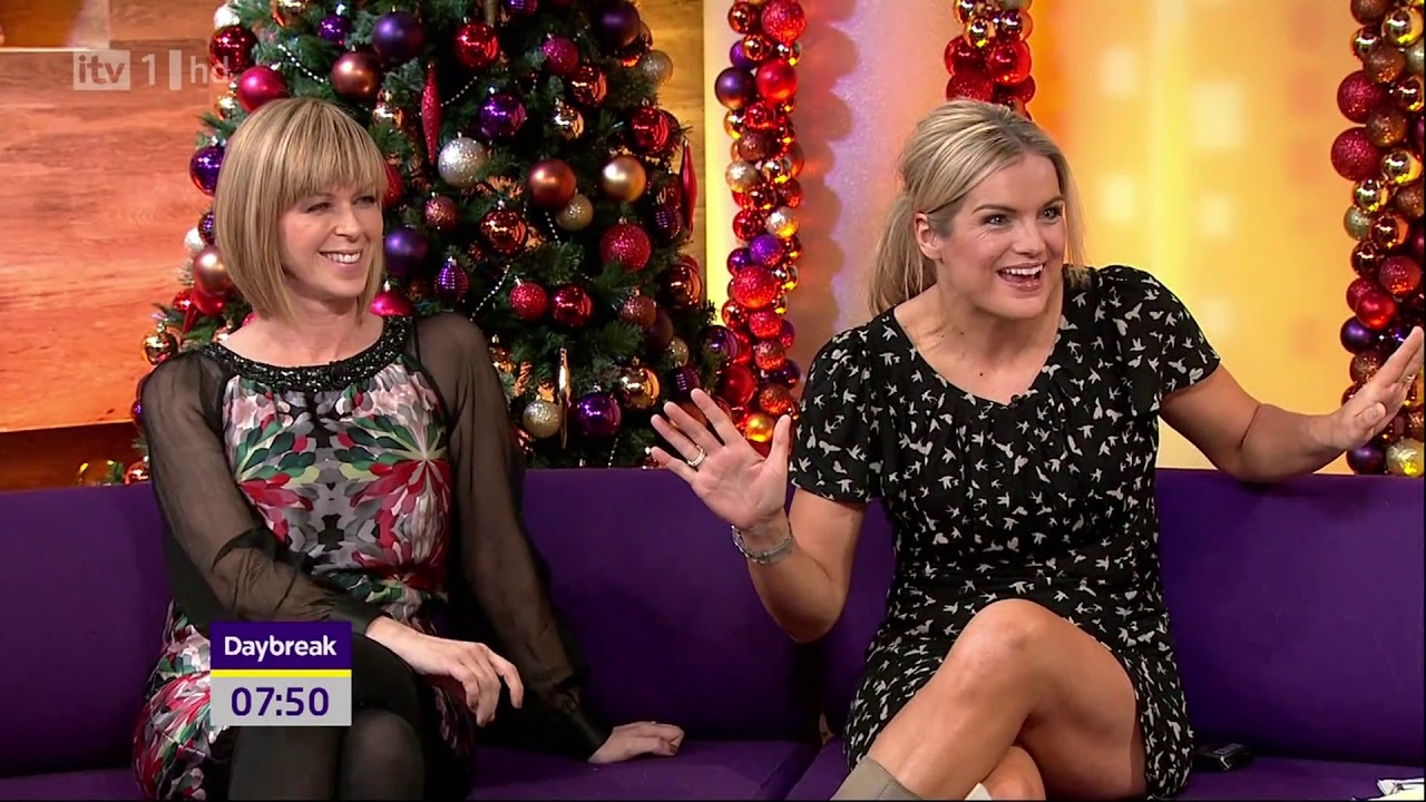 Kate Garraway Short Flower Dress and Black Tights - YouTube