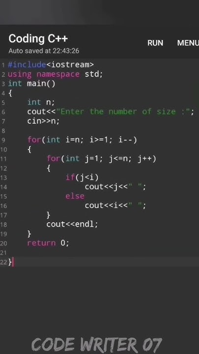 Best C Pattern Program Tutorial Video 💯🧠 Coding Youtubeshorts Tutorial Codewriter07