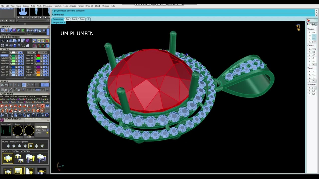 How To Design A Ring With Matrix 8 Gemvision 311 - YouTube