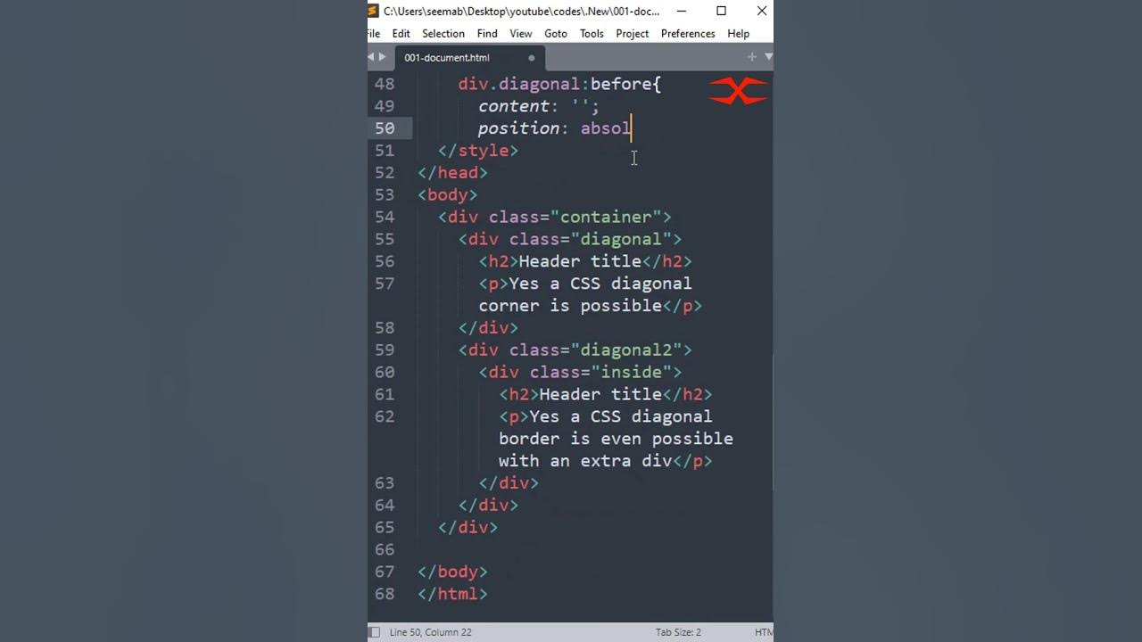Diagonal Border | HTL CSS - YouTube