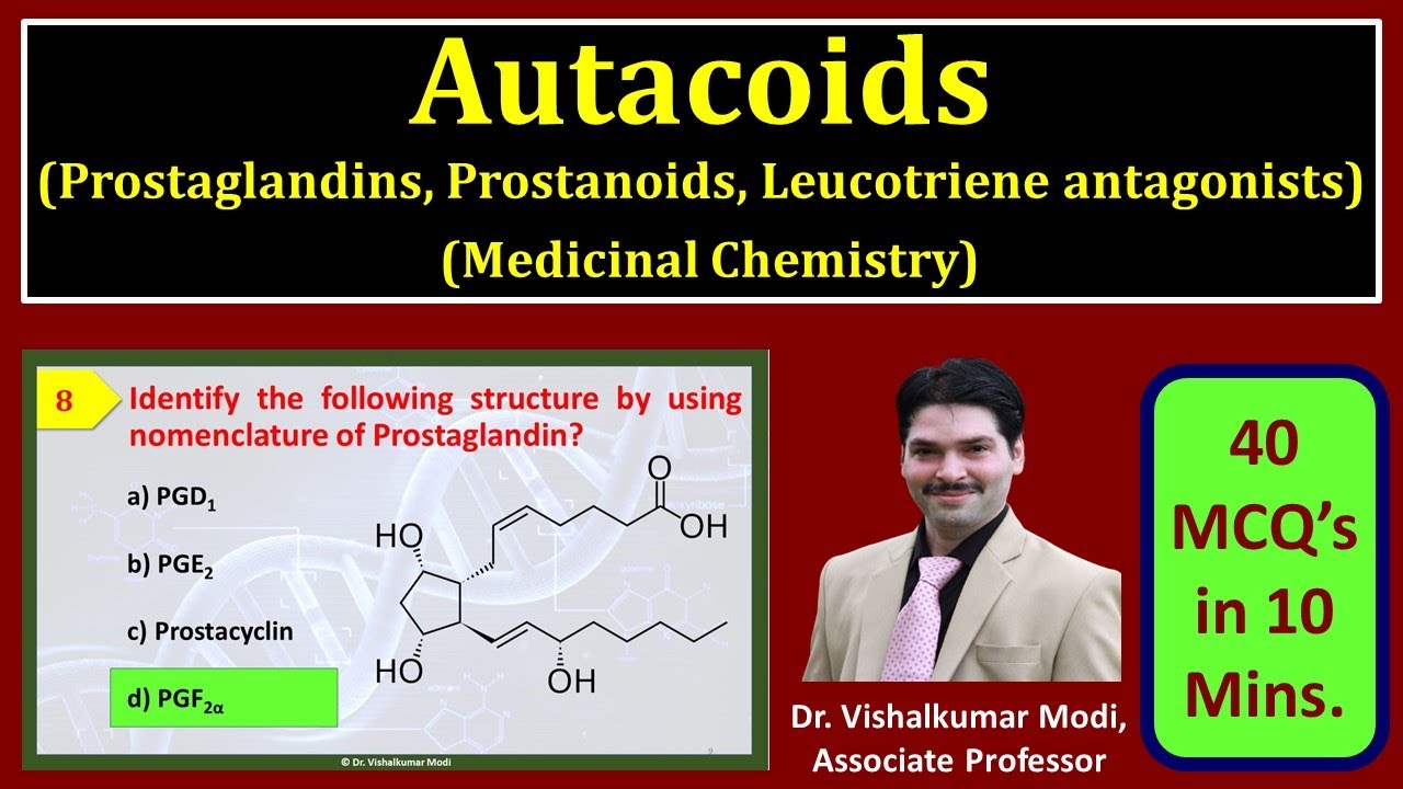 MCQs of Autacoids (Prostaglandins, Prostanoids, Thromboxane ...