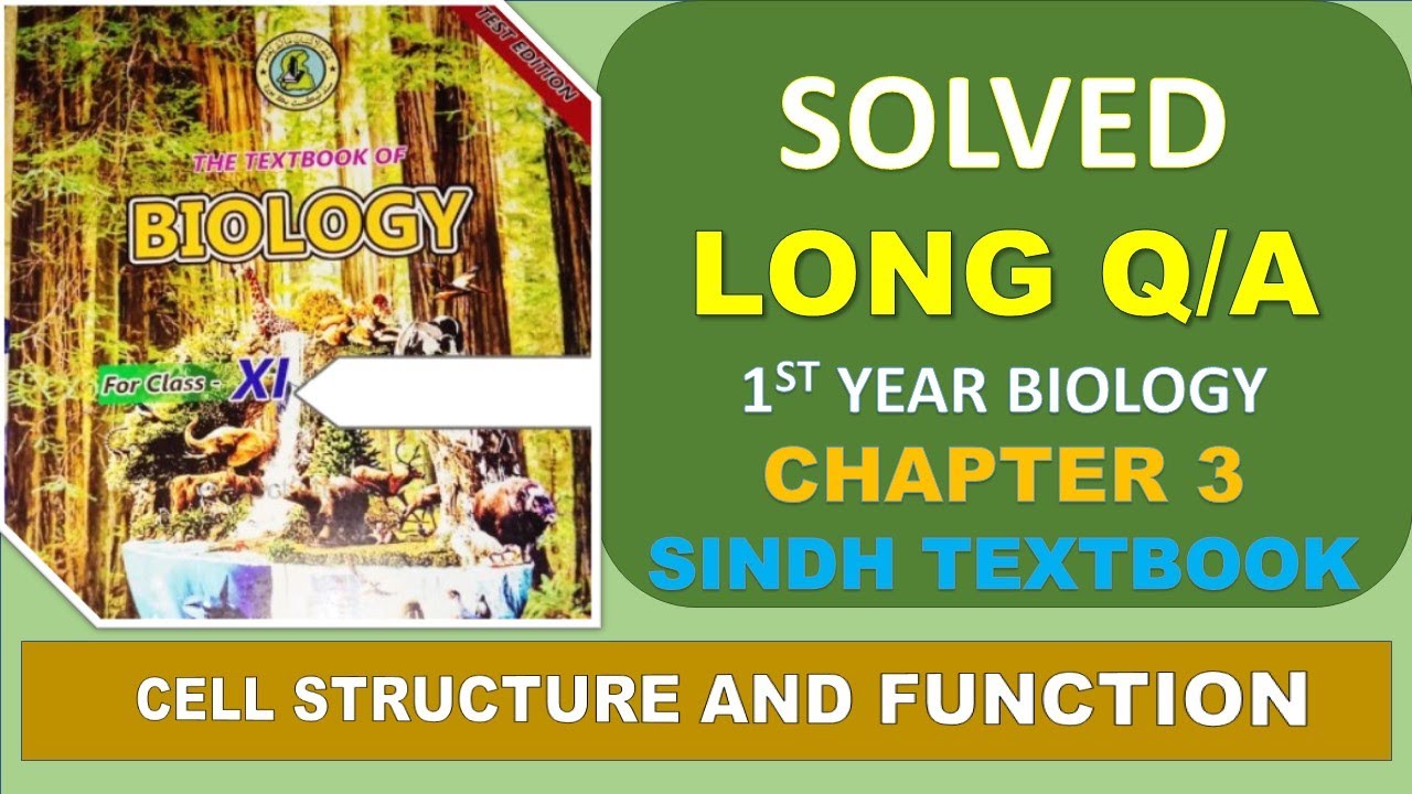 1st Year Biology | Chapter 3 | Solved Long Q/Ans | Cell Structure and ...