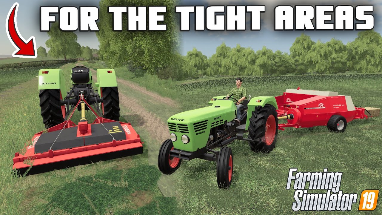 MINI BALER AND DEUTZ FOR THE TIGHT AREAS! | Chellington Farm FS19 ...
