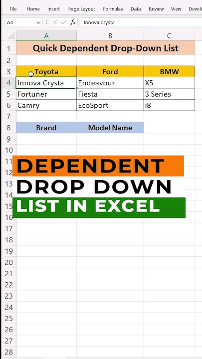 How to create Dependent Drop Down List in Excel💥Excel INDIRECT function #excelshorts # ...