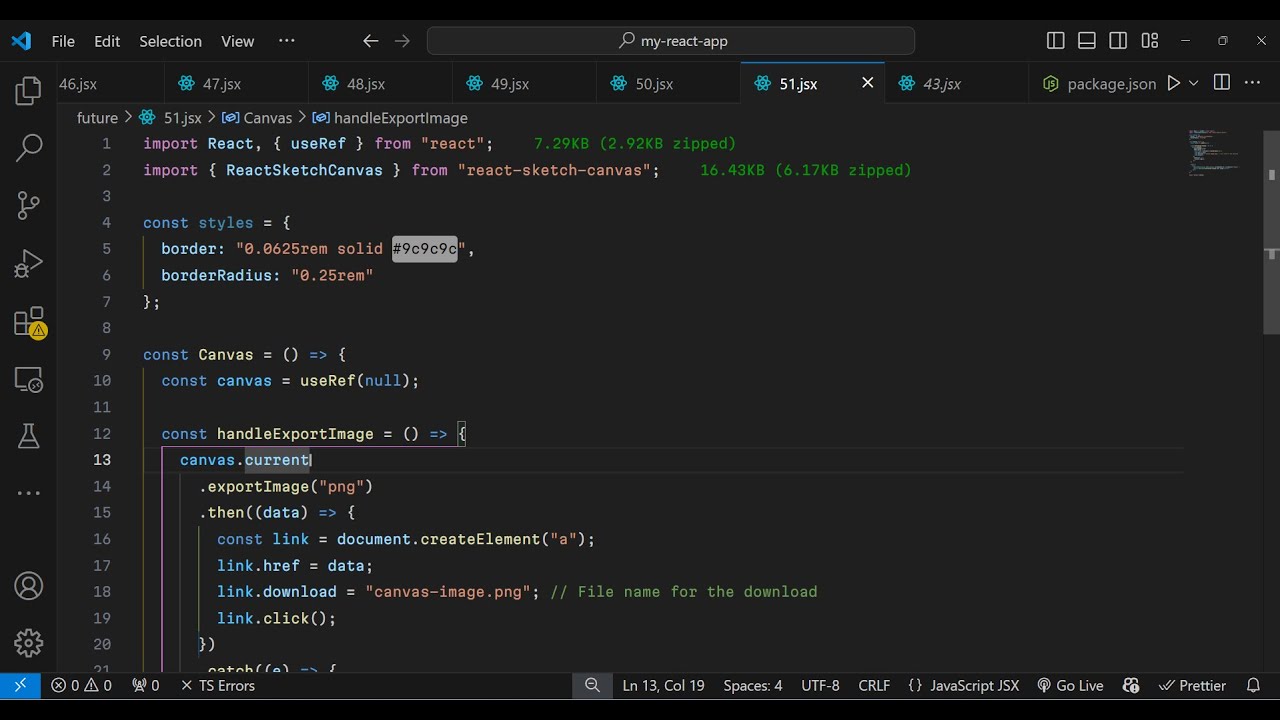 Build a React.js Project to Export Canvas to PNG or JPG Image Using react-sketch-canvas in JSX ...