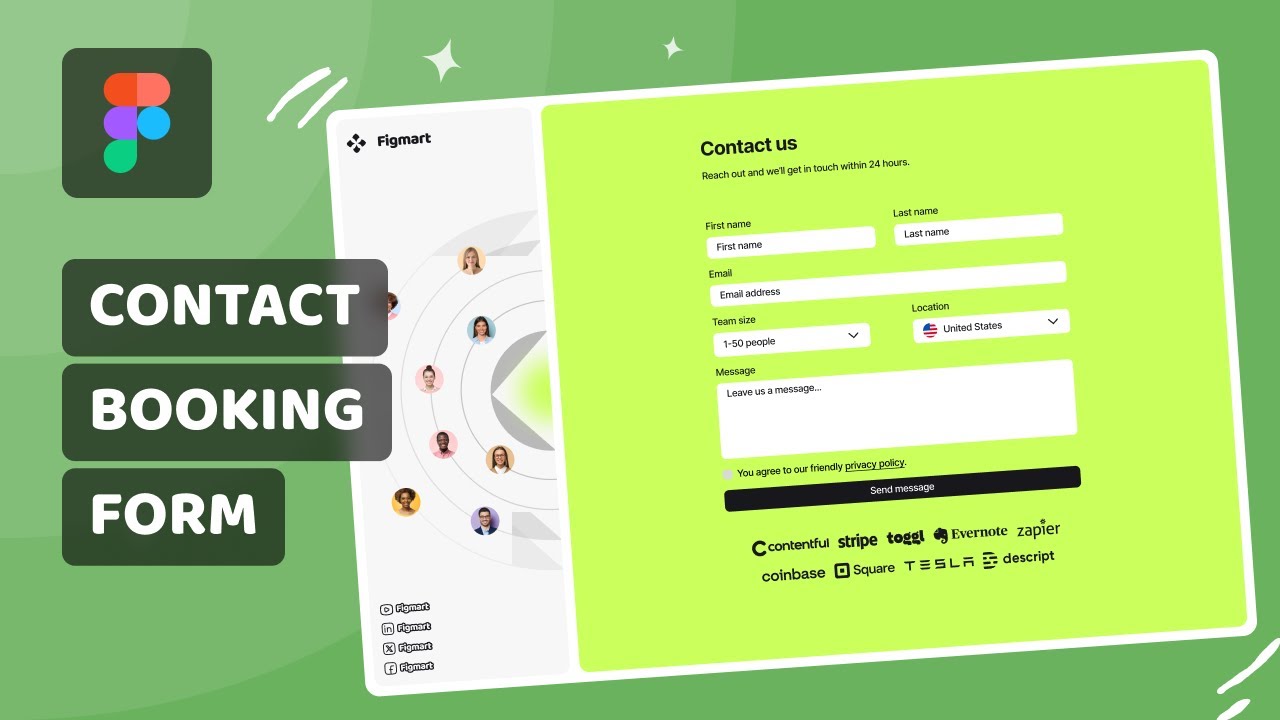 Contact Booking Form Component Design in Figma | UI Inspiration, Figma ...