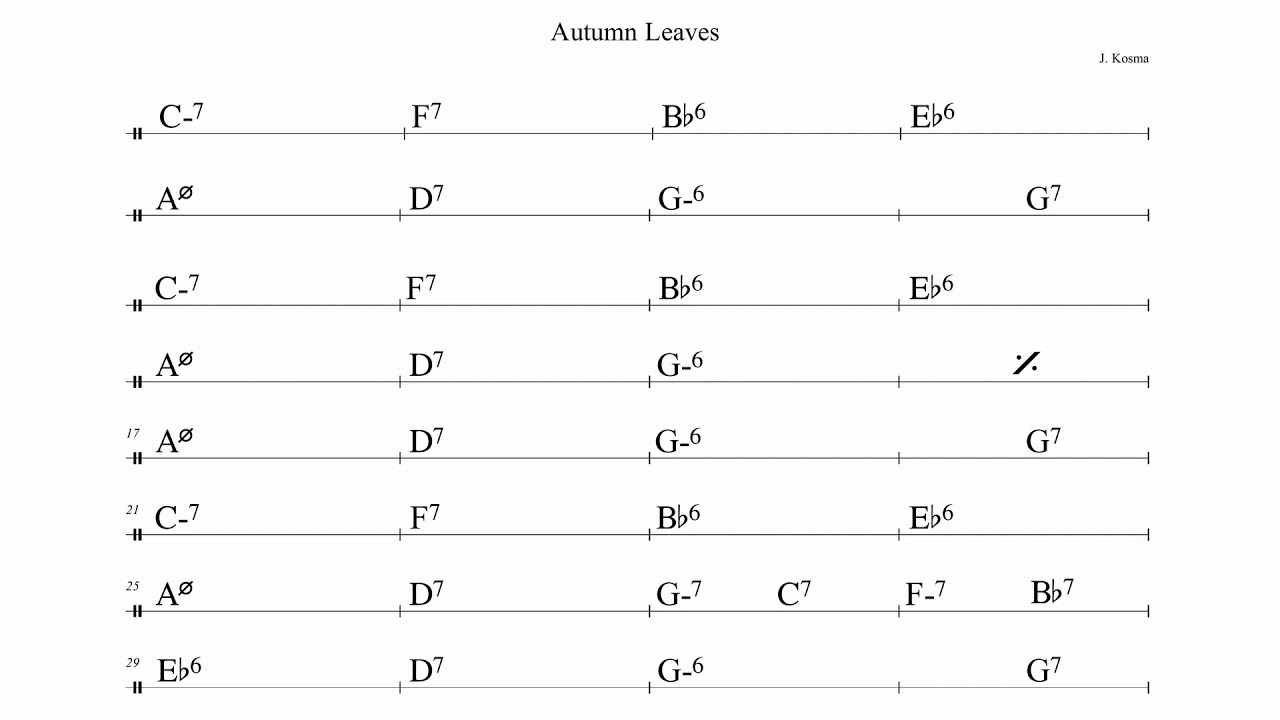 Autumn Leaves (Gm) - (Gypsy Jazz) Backing Track - YouTube