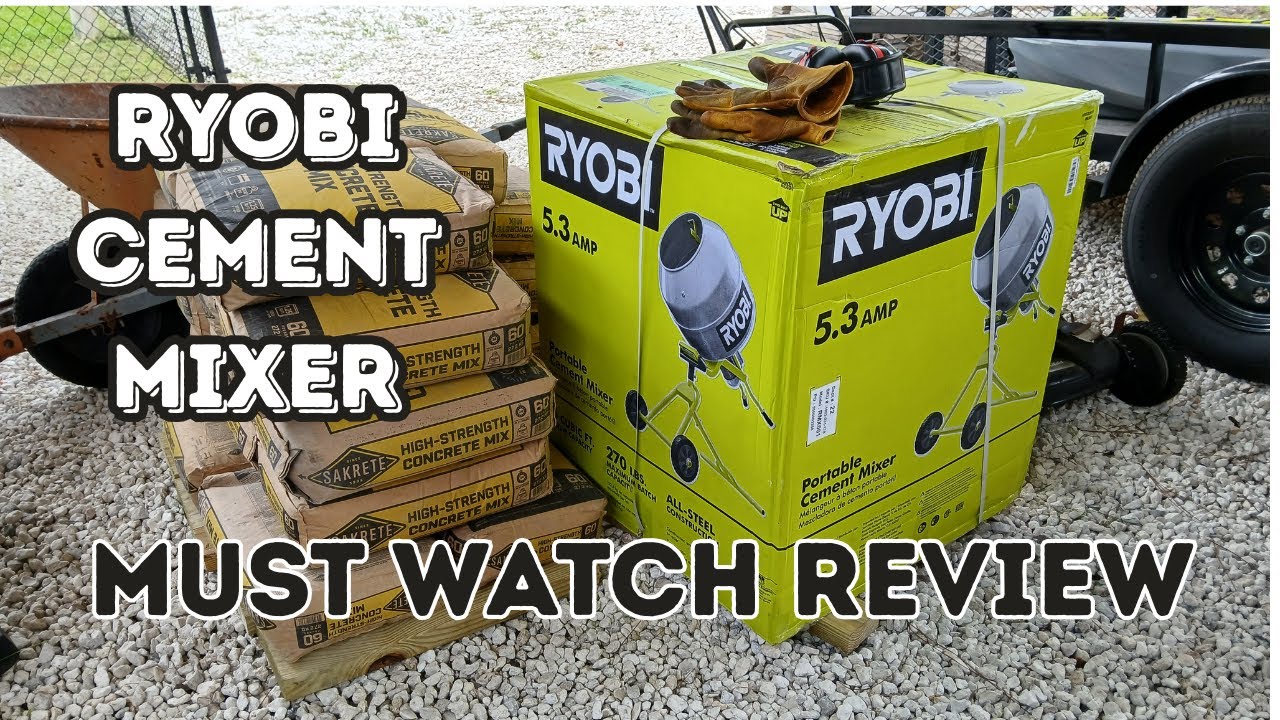 Ryobi 5 Cu. ft. Portable Concrete Mixer- MUST Watch Review - YouTube