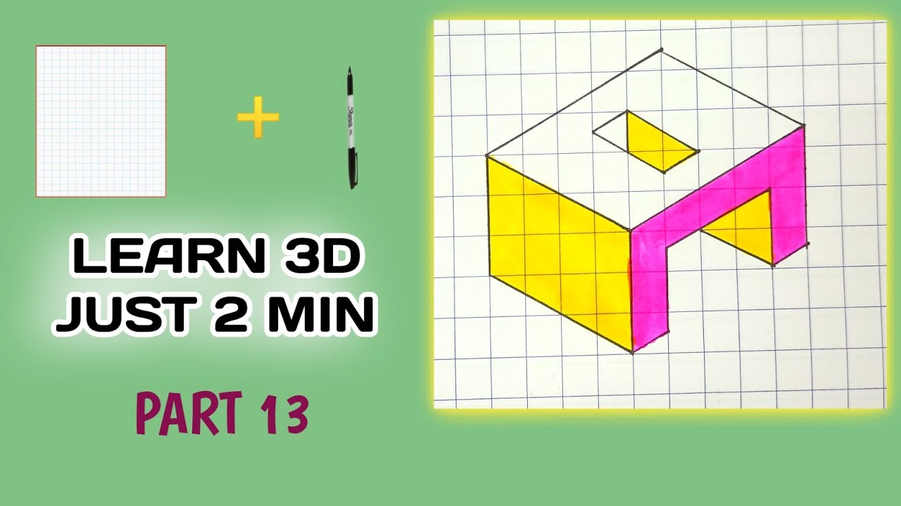 3d illusion drawing | 3d drawing step by step part 13 - YouTube