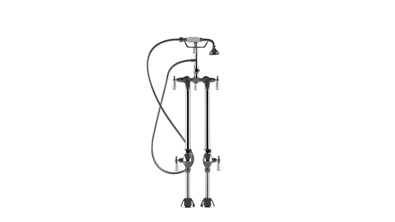 Gooseneck Faucet & Freestanding Water Supply Lines - Chrome - Cambridge ...