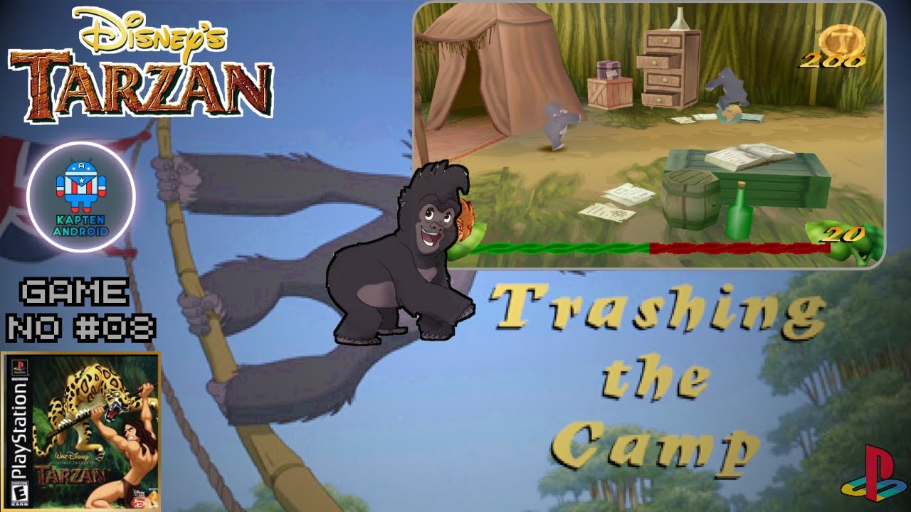 Disney's Tarzan PS1 - Level 8 : Trashing The Camp - YouTube