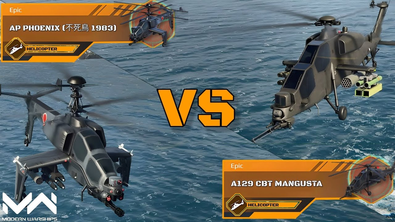 Buffed AP Phoenix (不死鳥 1983) VS A129 CBT Mangusta | Epic Helicopter Comparison | Modern Warships ...