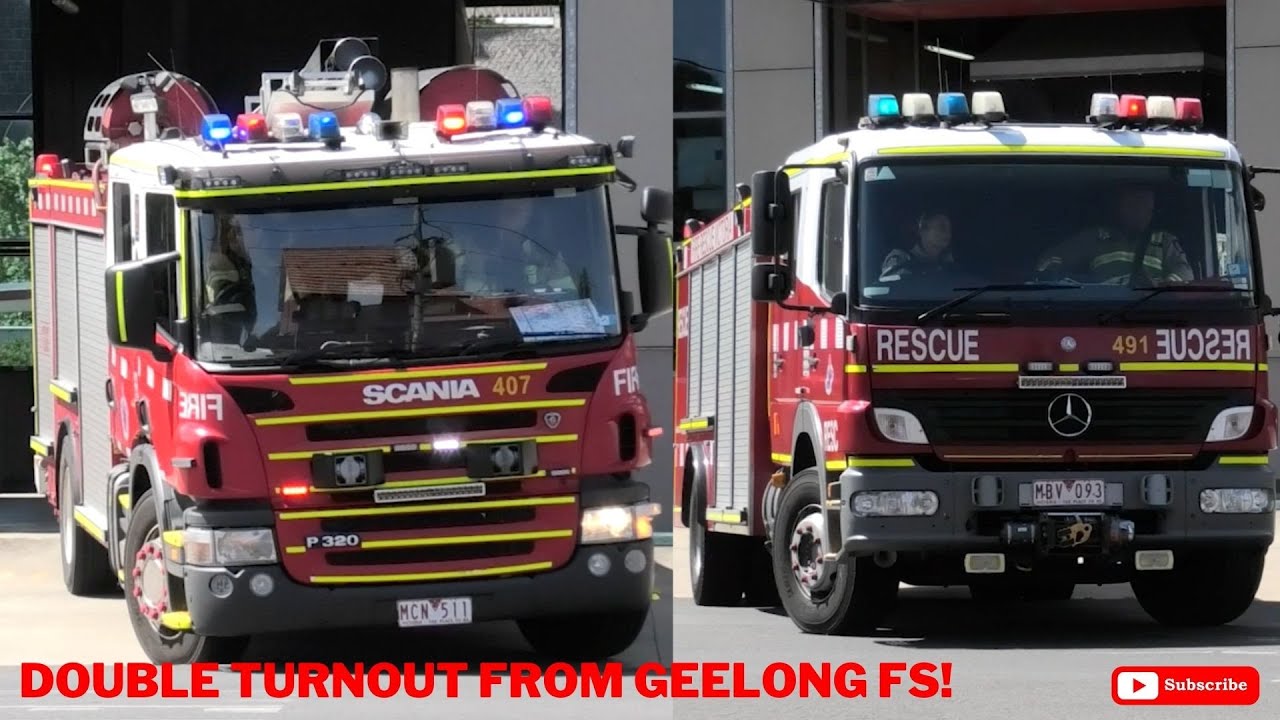 *DIV B* FRV // Rescue 63 + Pumper 63B (Geelong City) - Code 1 Turnout ...