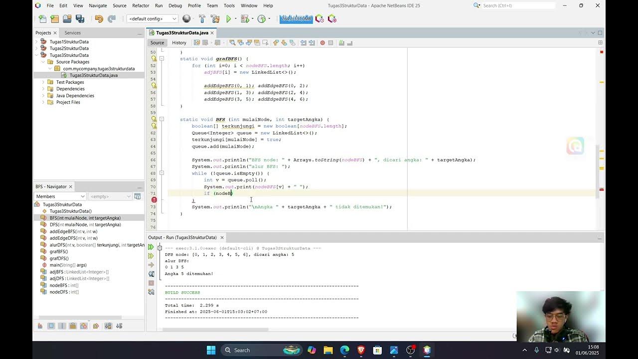 Tugas 3 Struktur Data (algoritma DFS dan BFS) - YouTube