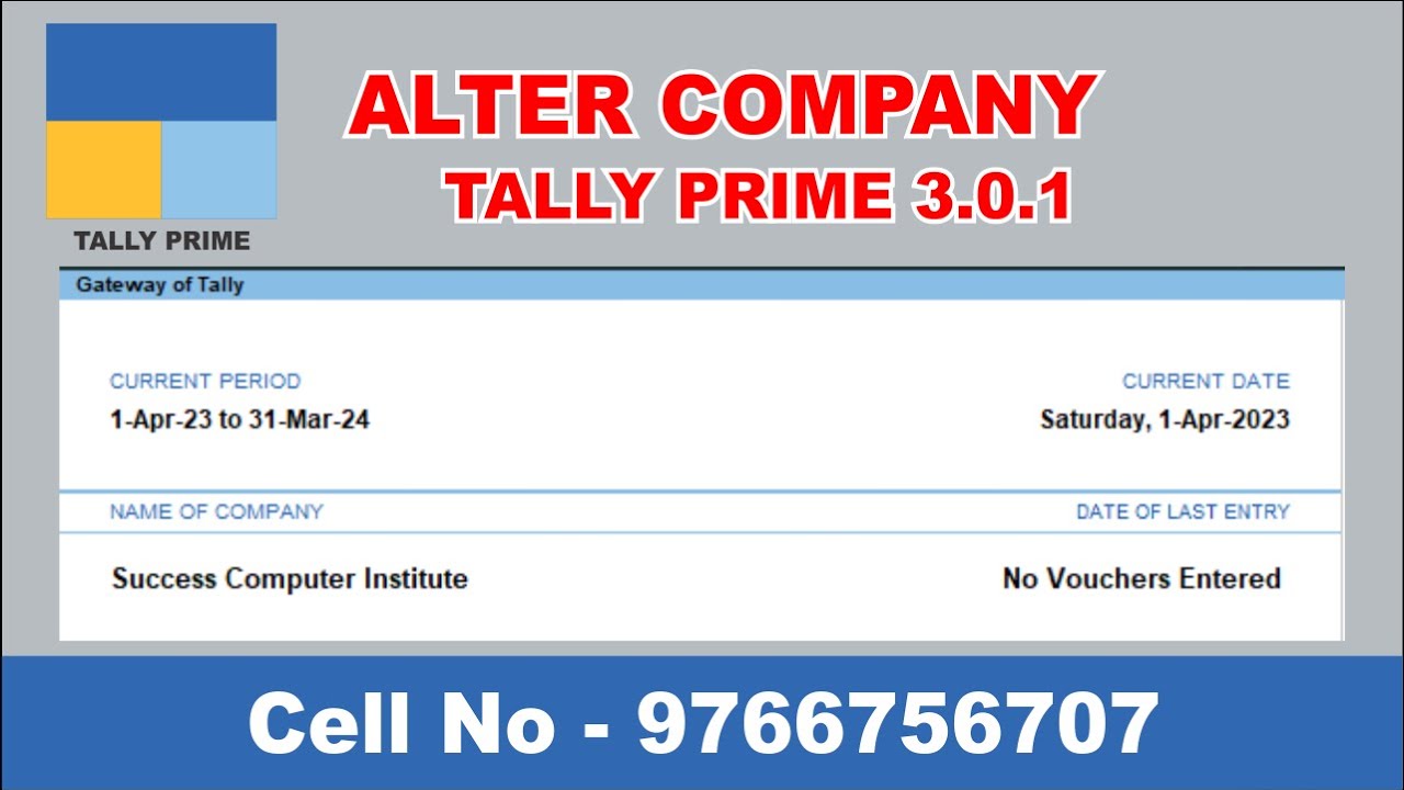 Alter Company in Tally Prime 3.0.1 | @shaikhsirofficial - YouTube