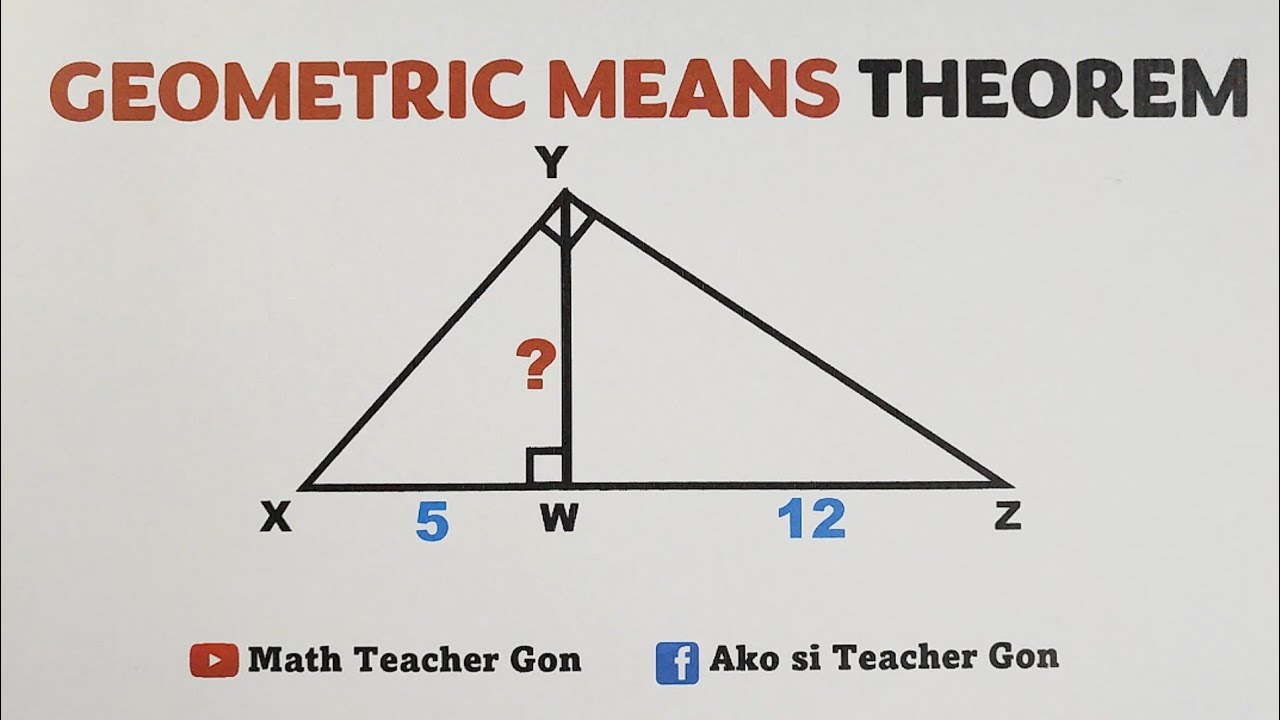 Altitude On Hypotenuse Of Right Triangle Geometric Means Theorem