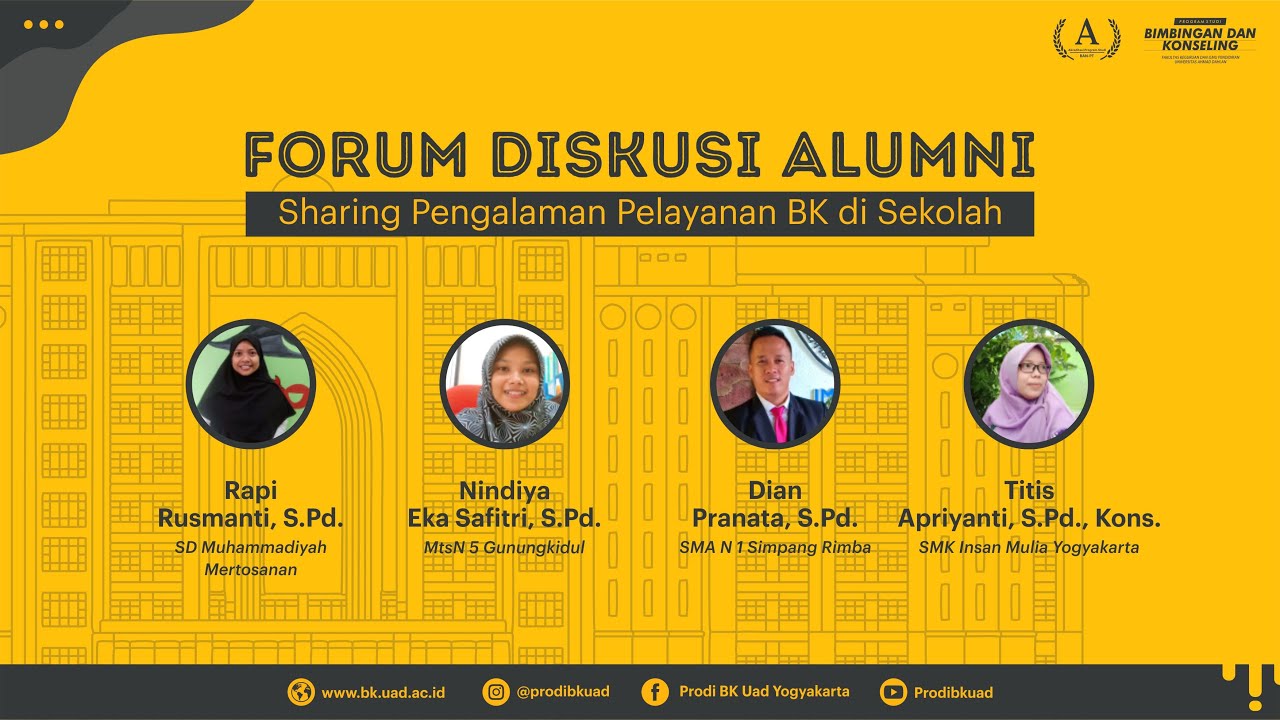 FORUM DISKUSI ALUMNI "SHARING PENGALAMAN PELAYANAN BK DI SEKOLAH" - YouTube