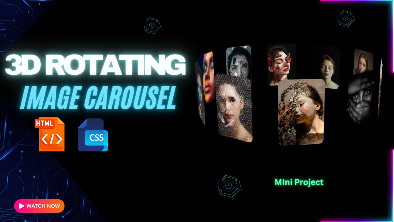 3d Rotating Image Carousel Using Html And Css Step By Step Tutorial 0870
