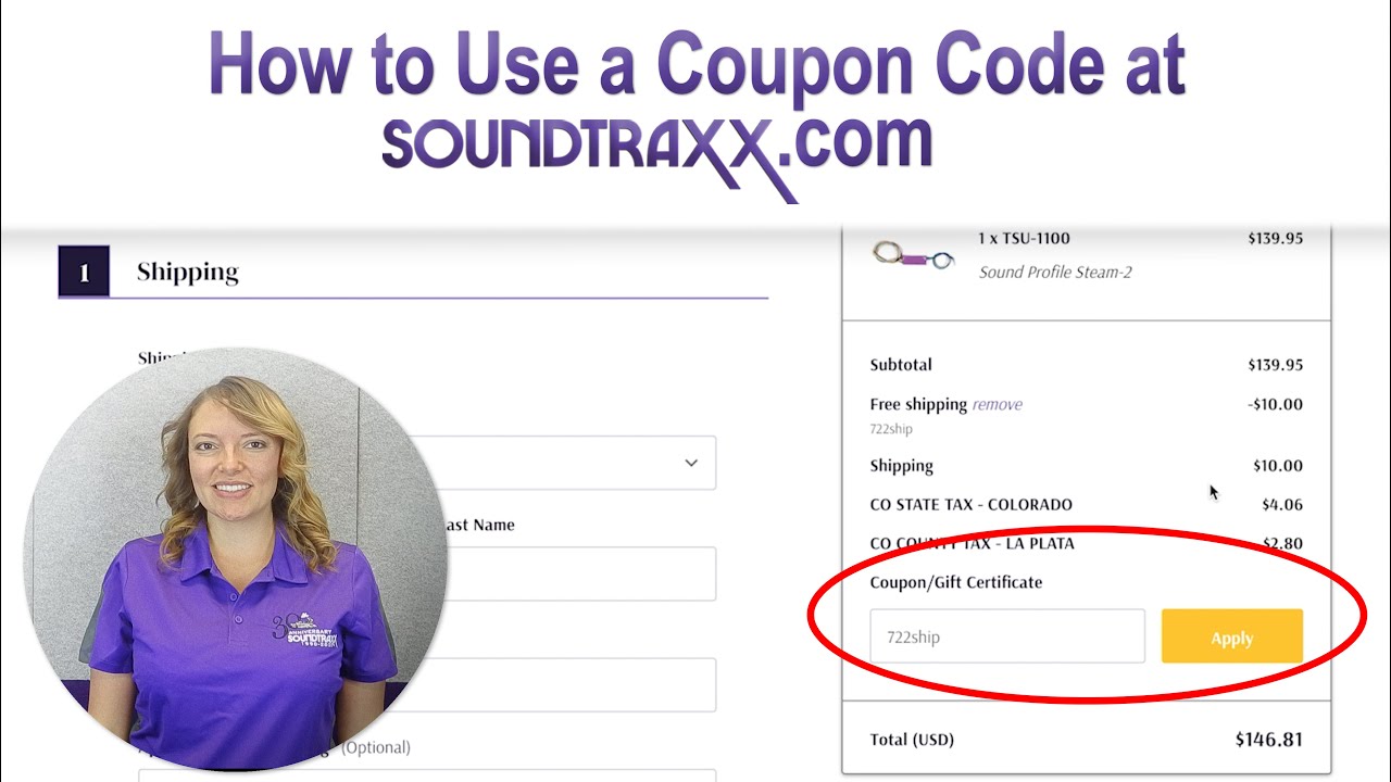 How to use a Coupon Code on SoundtTraxx.com - YouTube