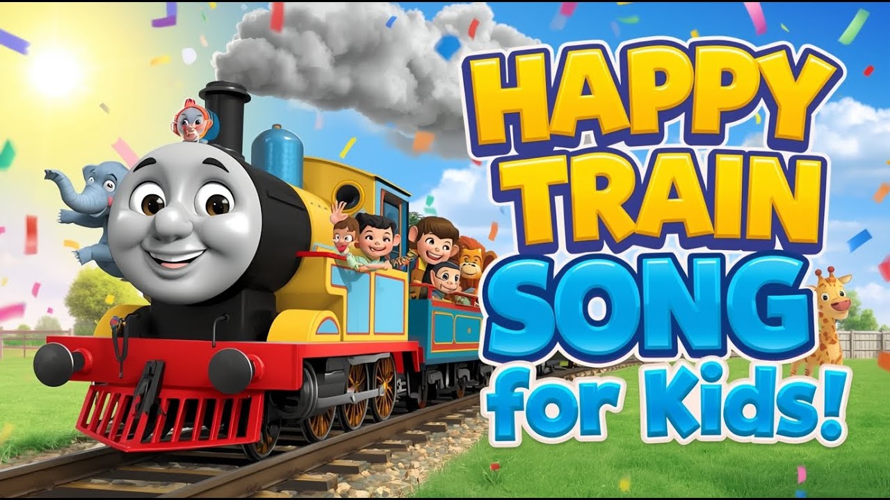 Happy Train Song for Kids 🚂 | Fun 3D Cartoon Nursery Rhyme | Baby ...