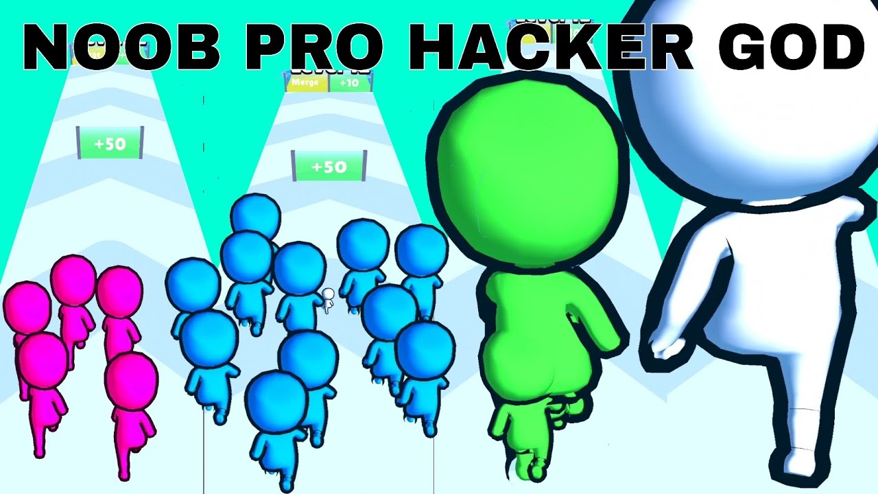 NOOB VS PRO VS HACKER VS GOD in Crowd Merge Giant - YouTube