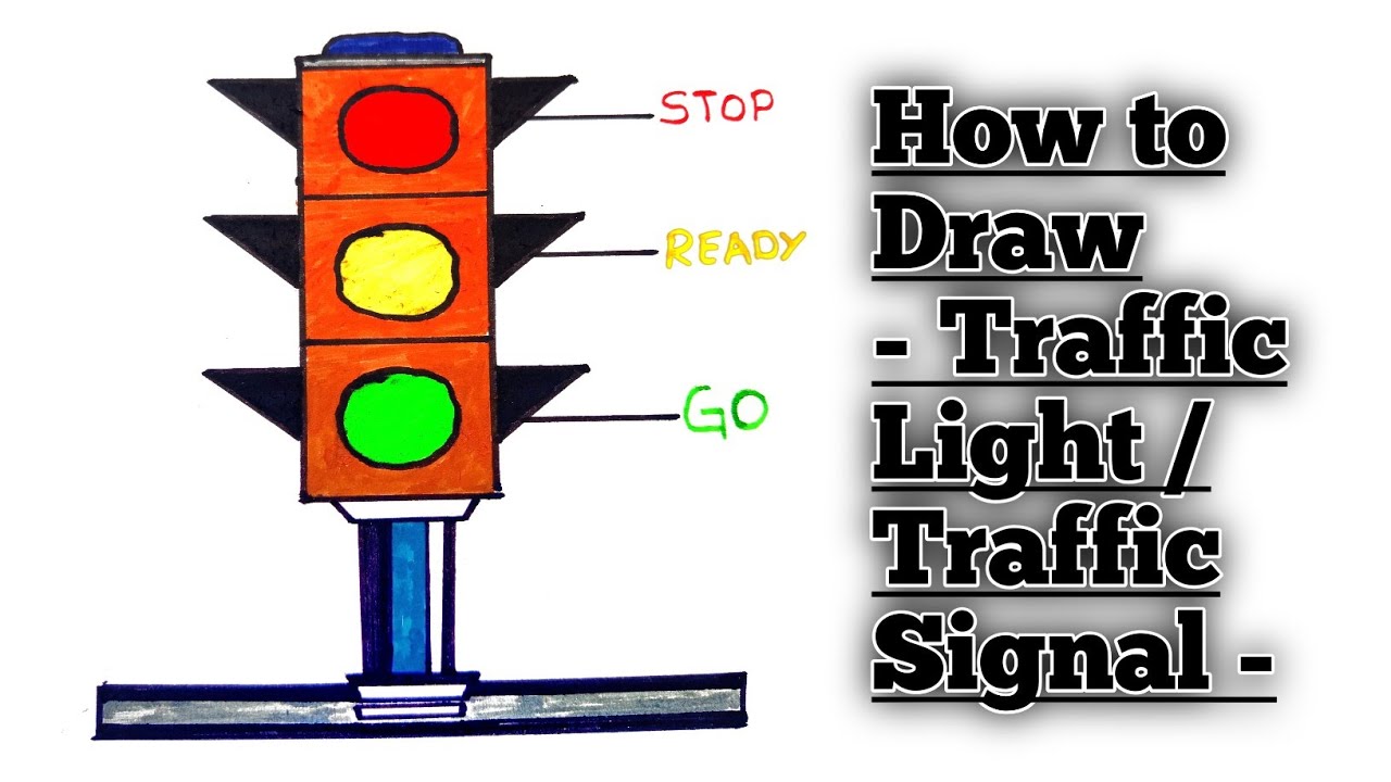 Traffic Light Drawing | Traffic Signal Drawing | Santosh Artscape 🚦 ...