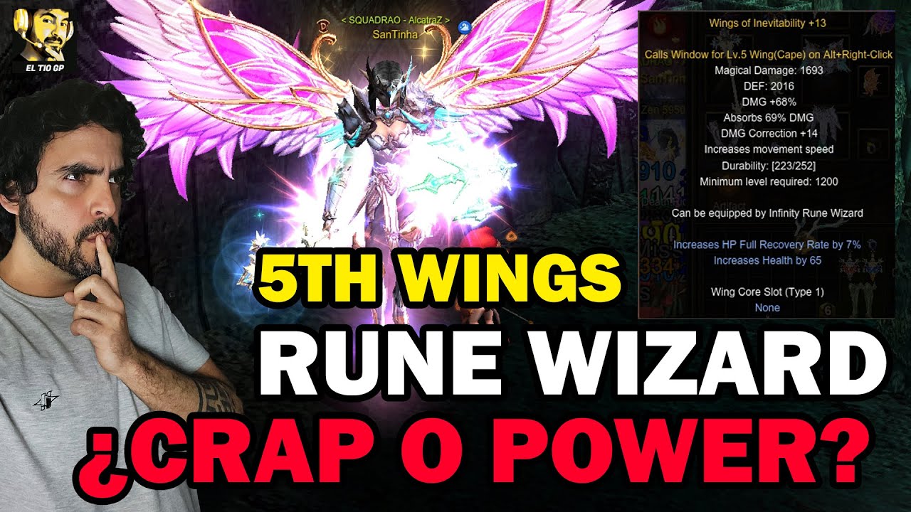 RUNE WIZARD 5TH WINGS "ANALISIS & RENDIMIENTO"😱🔥l Mu online S19.2.2 ...