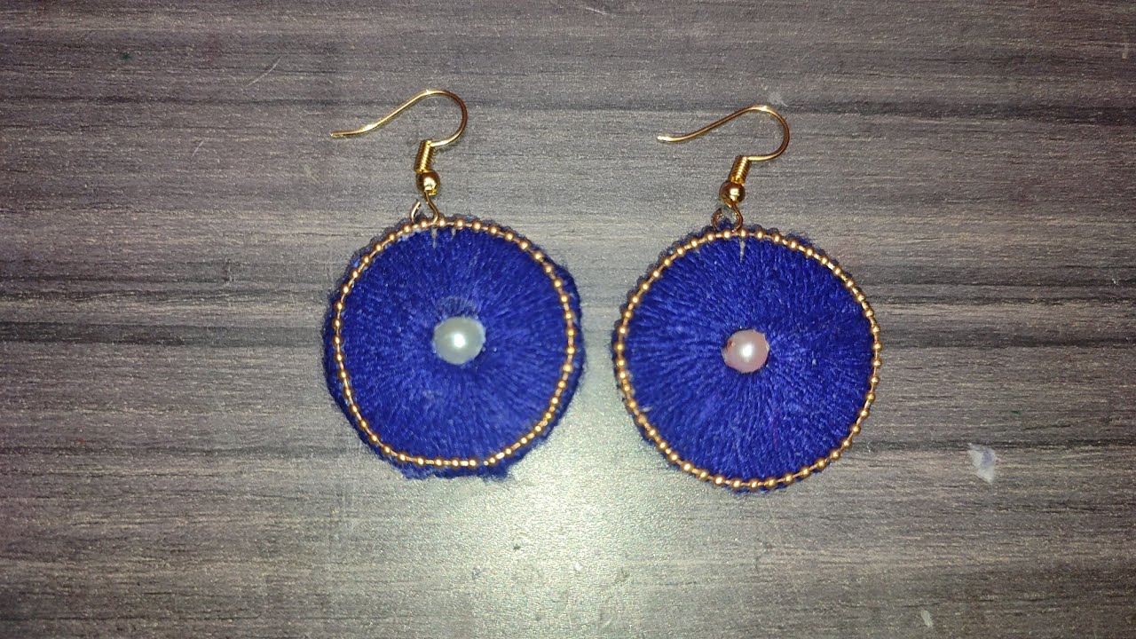 Handmade Earrings with wool/Simple Woolen Earrings/How to make Thread ...