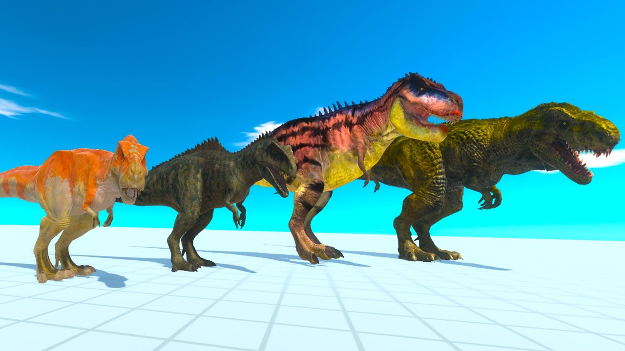 BATTLE 4 SIZE of T-REX EVOLUTION - Animal Revolt Battle Simulator - YouTube