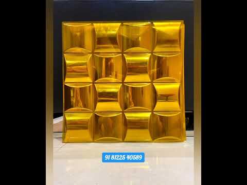 Golden 3D wall panel Decoration 81225 40589 India | PVC sheet Gold ...