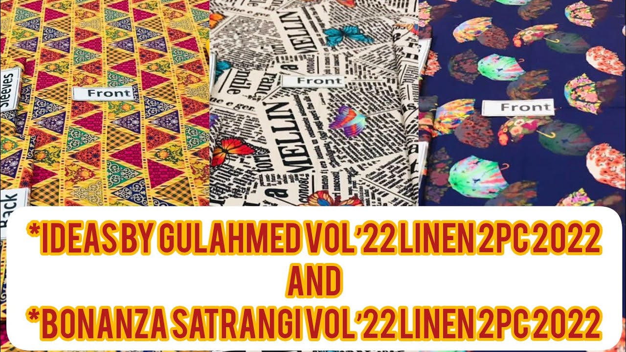 *BONANZA SATRANGI And IDEAS BY GULAHMED VOL’22 LINEN 2PC 2022 Digital ...