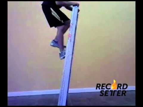 World Record: Longest Time Balanced On A Closed Ladder - YouTube
