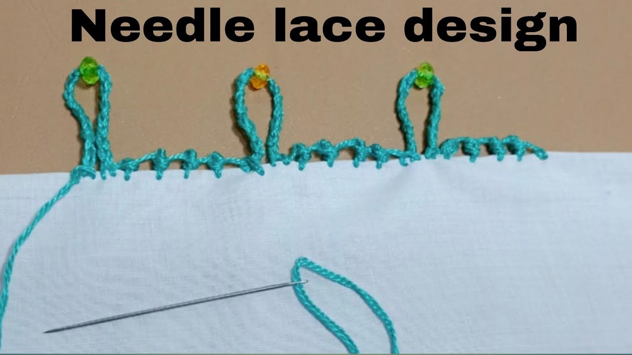 Beautiful needle border lace design by ajwa collections - YouTube