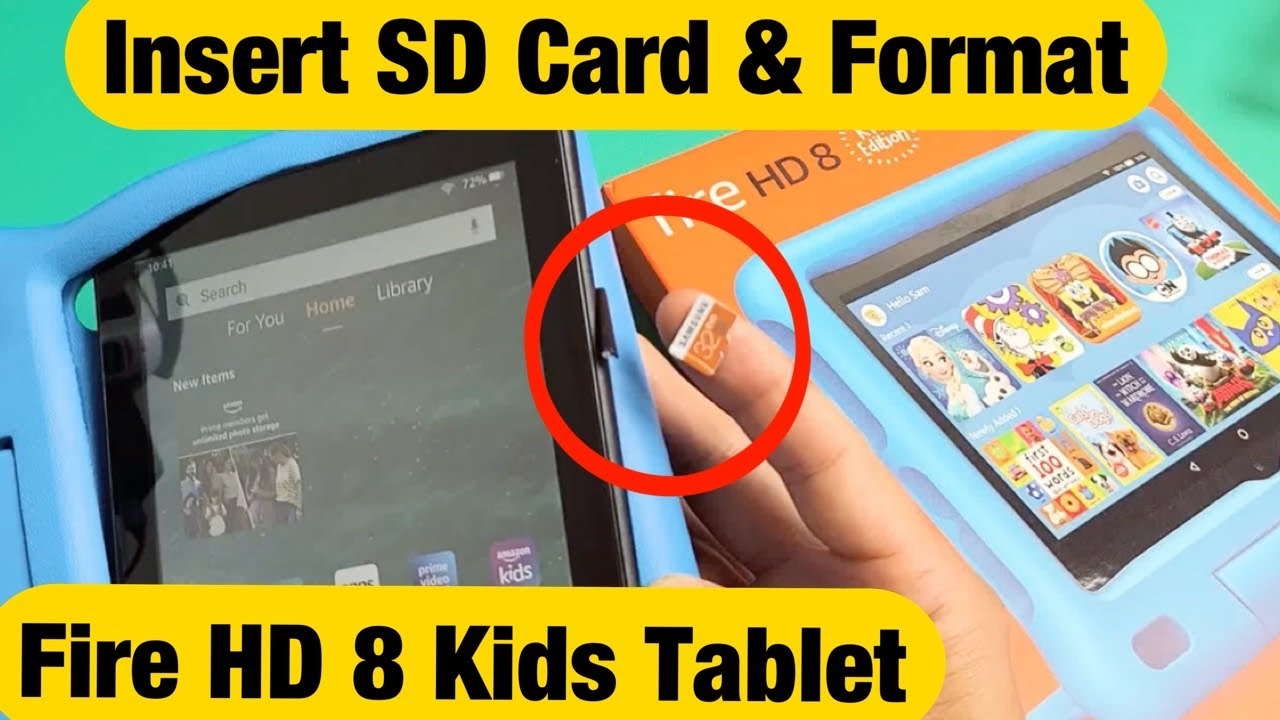 Fire HD 8 Kids Tablet: How to Insert SD Card & Format - YouTube