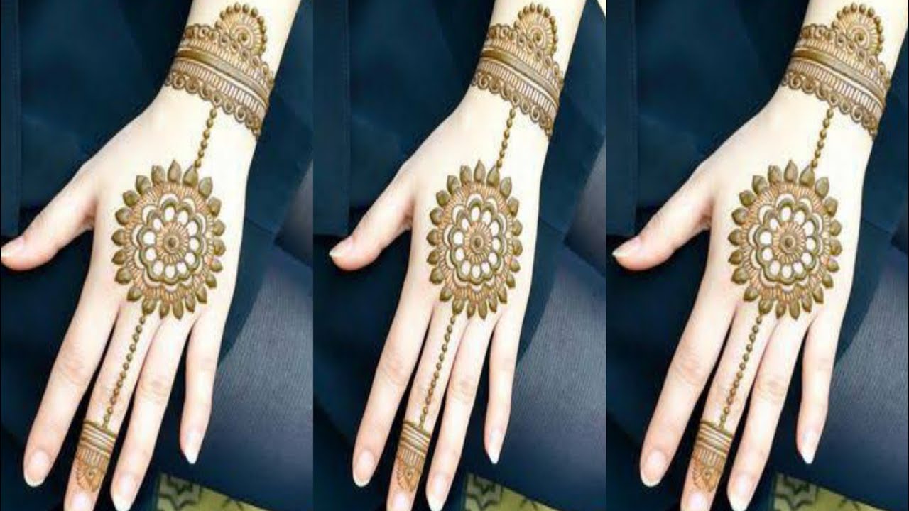 Back hand easy flower mehdi design ||flower mehdi design ||simple mehdi ...