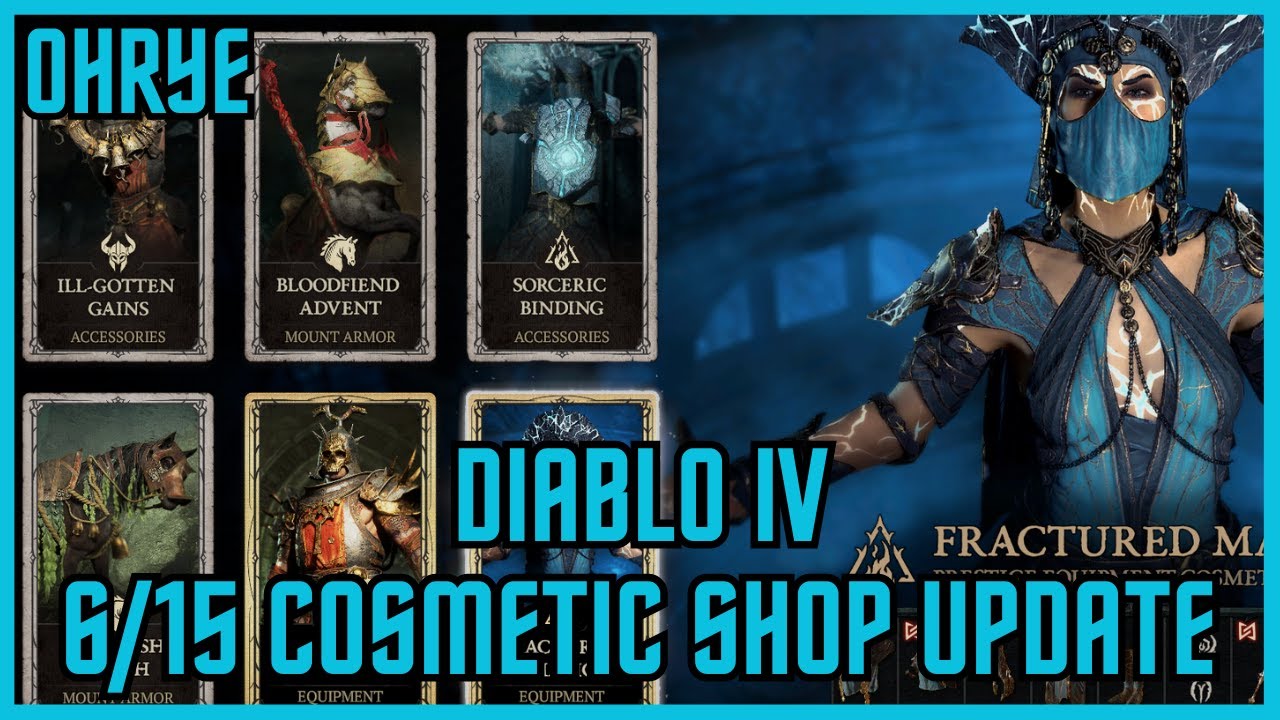 Diablo IV Cosmetic Shop Update! June 15th! Last One! - YouTube