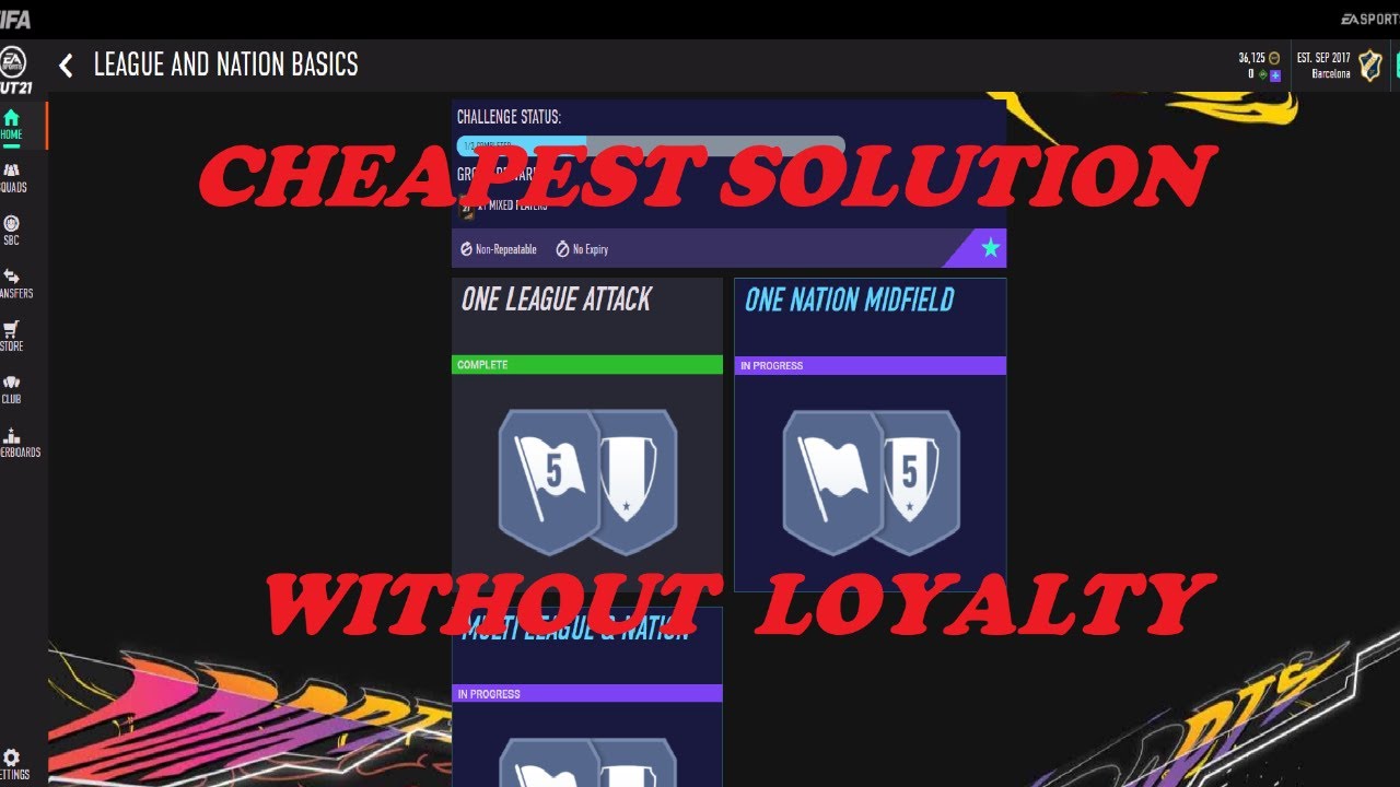 Fifa 21 League And Nation Basics Sbc Completed One League Attack