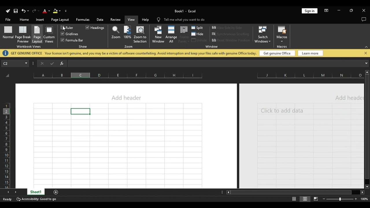 How to hide or unhide ruler in excel | Excel - YouTube