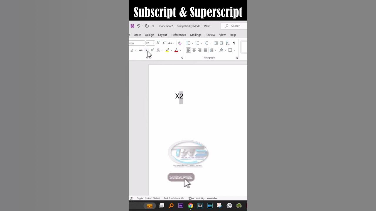 Subscript & Superscript in MS Word #word #shortsfeed #shorts #short # ...