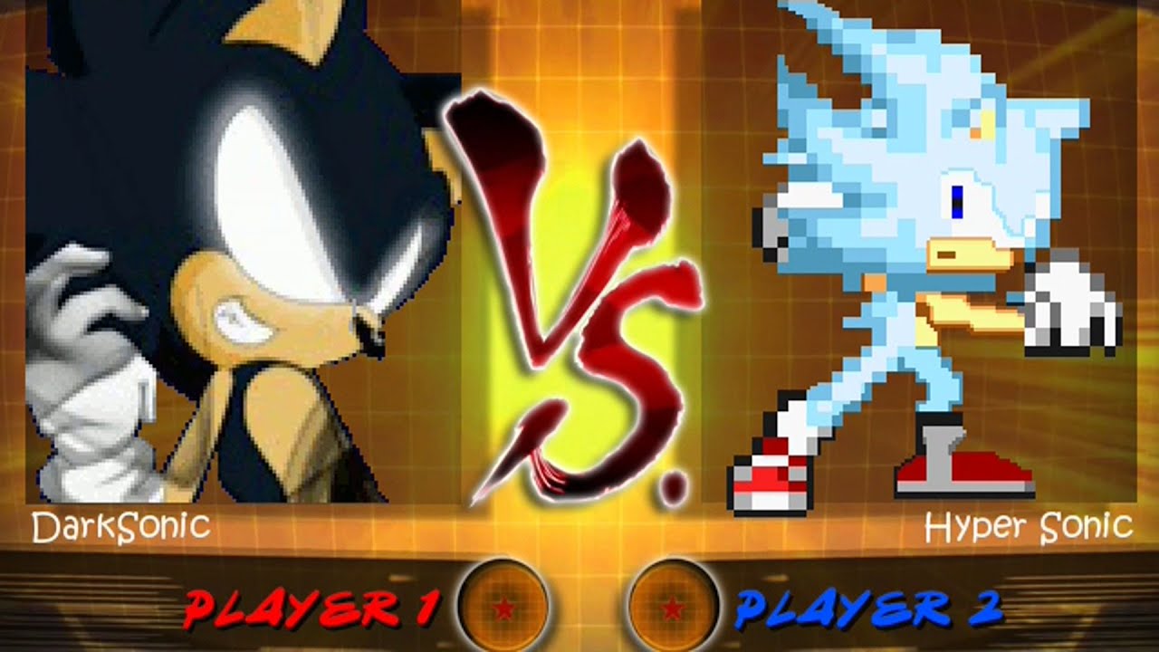 MUGEN Battle - Dark Sonic vs Hyper Sonic - YouTube