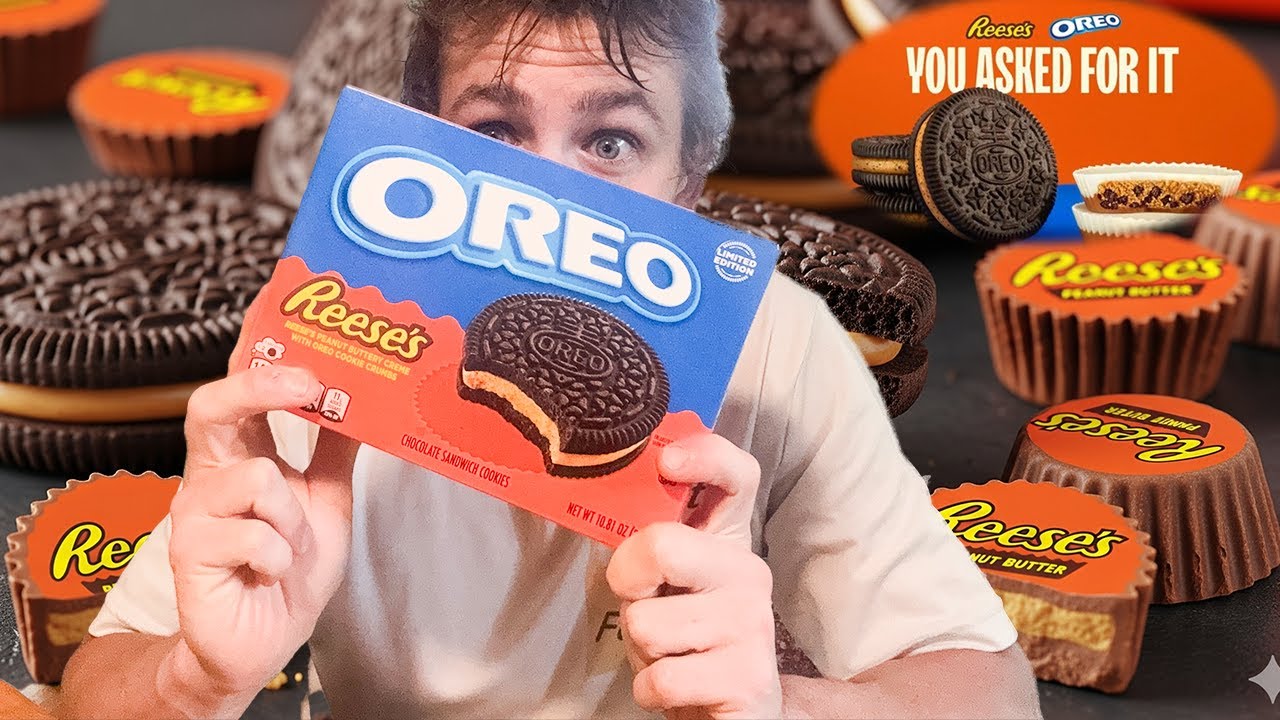 NEW REESE’S OREOs Review 🍫🥜 Chocolate + Peanut Butter Cookie Perfection ...