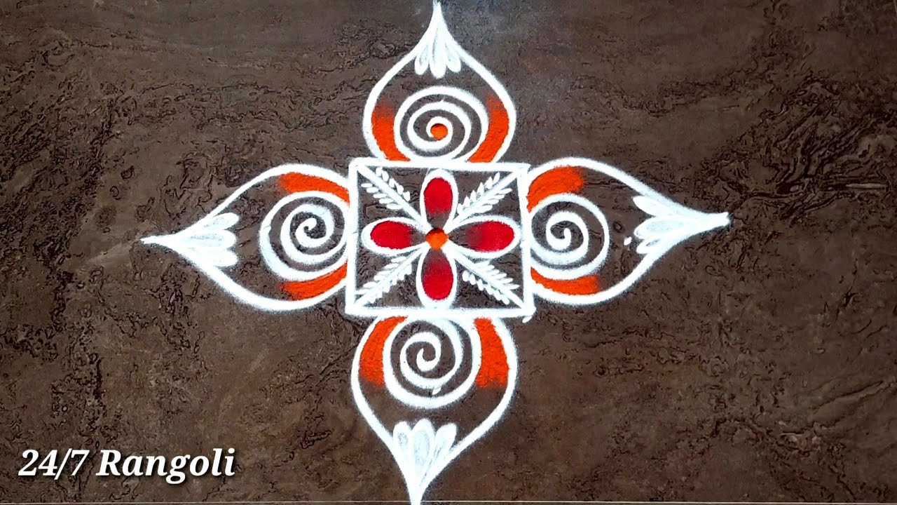 5x1 Straight Dots Unique Kolam Designs 🍀 24/7 Rangoli 🍀 Easy Daily ...